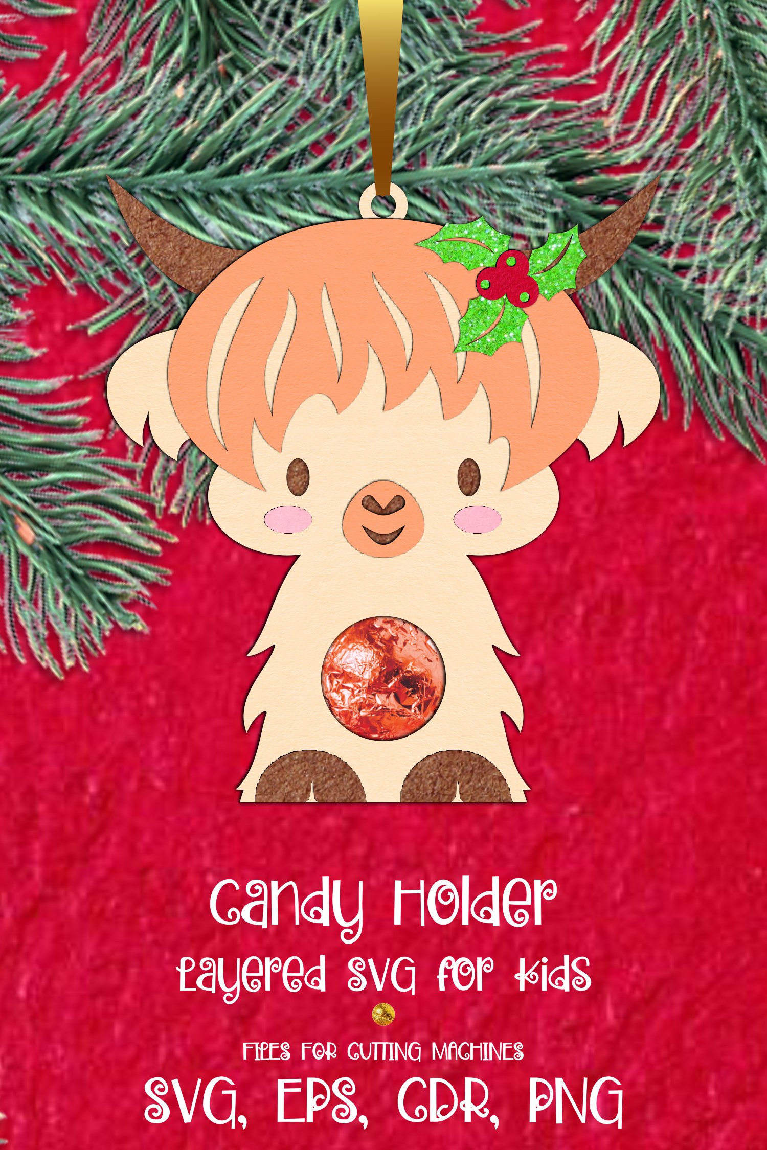 Scottish Highland Cow Candy Holder