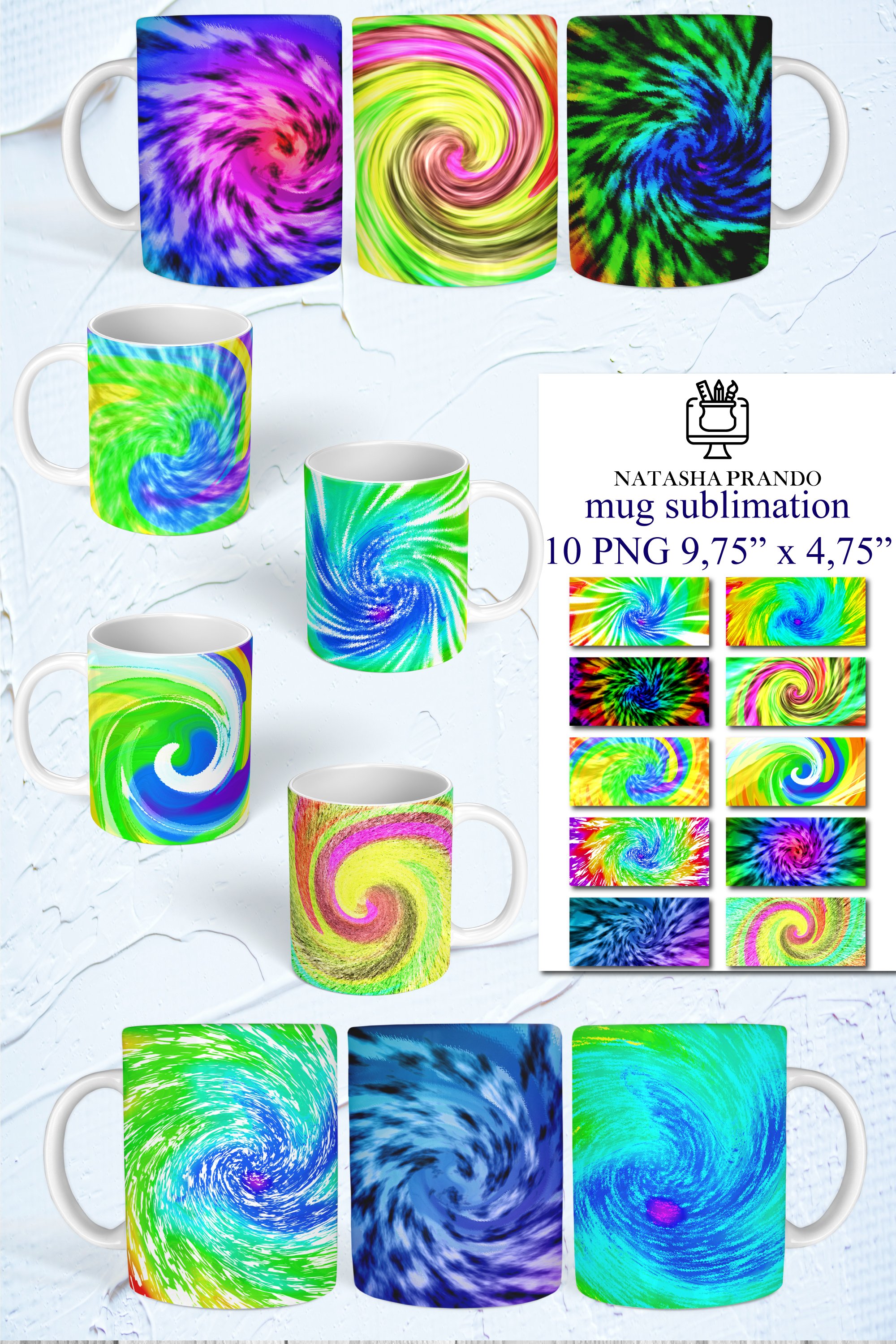 Tie Dye Mug Sublimation Bundle (1504690)