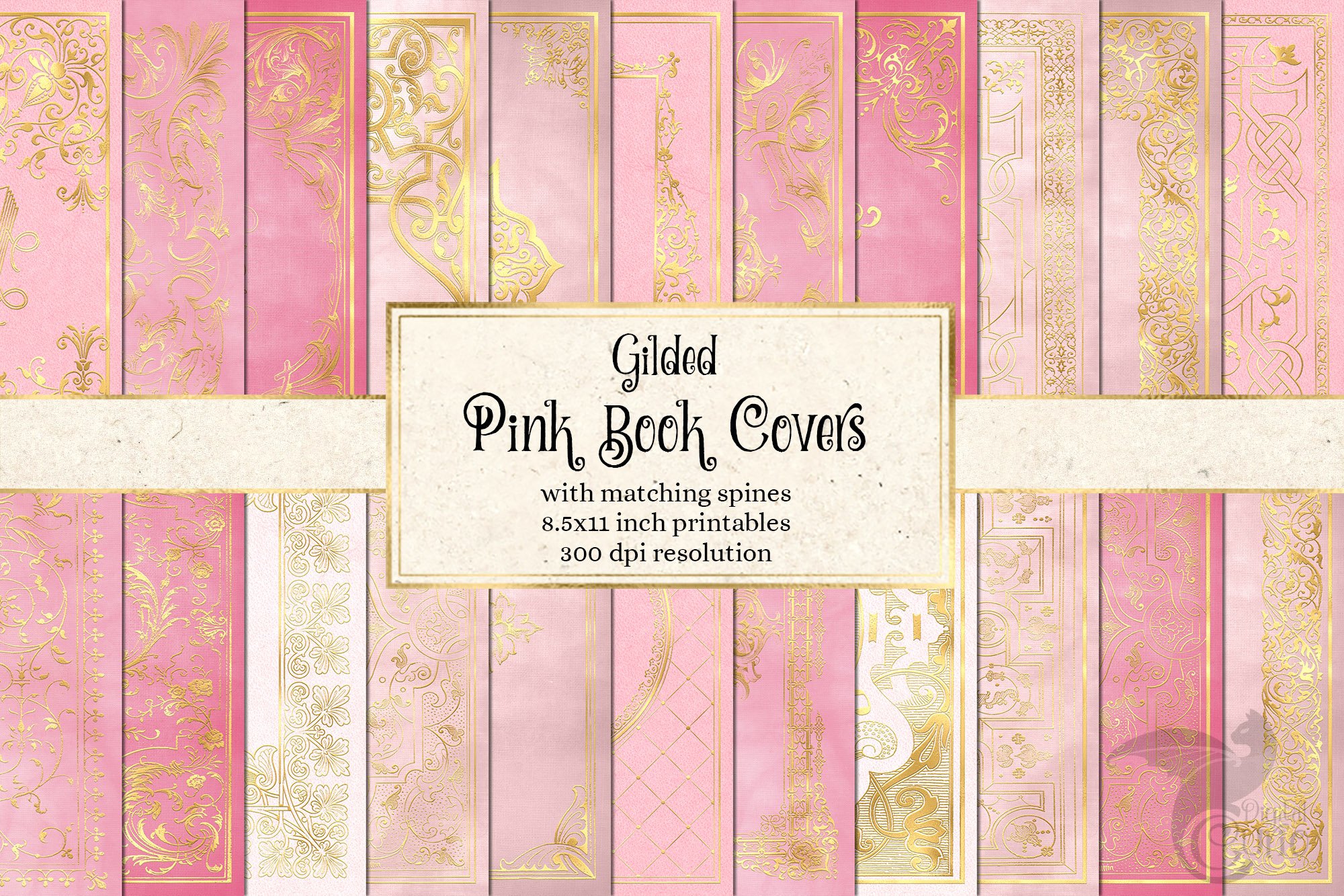 Gilded Pink Book Covers (1747682) | Textures | Design Bundles