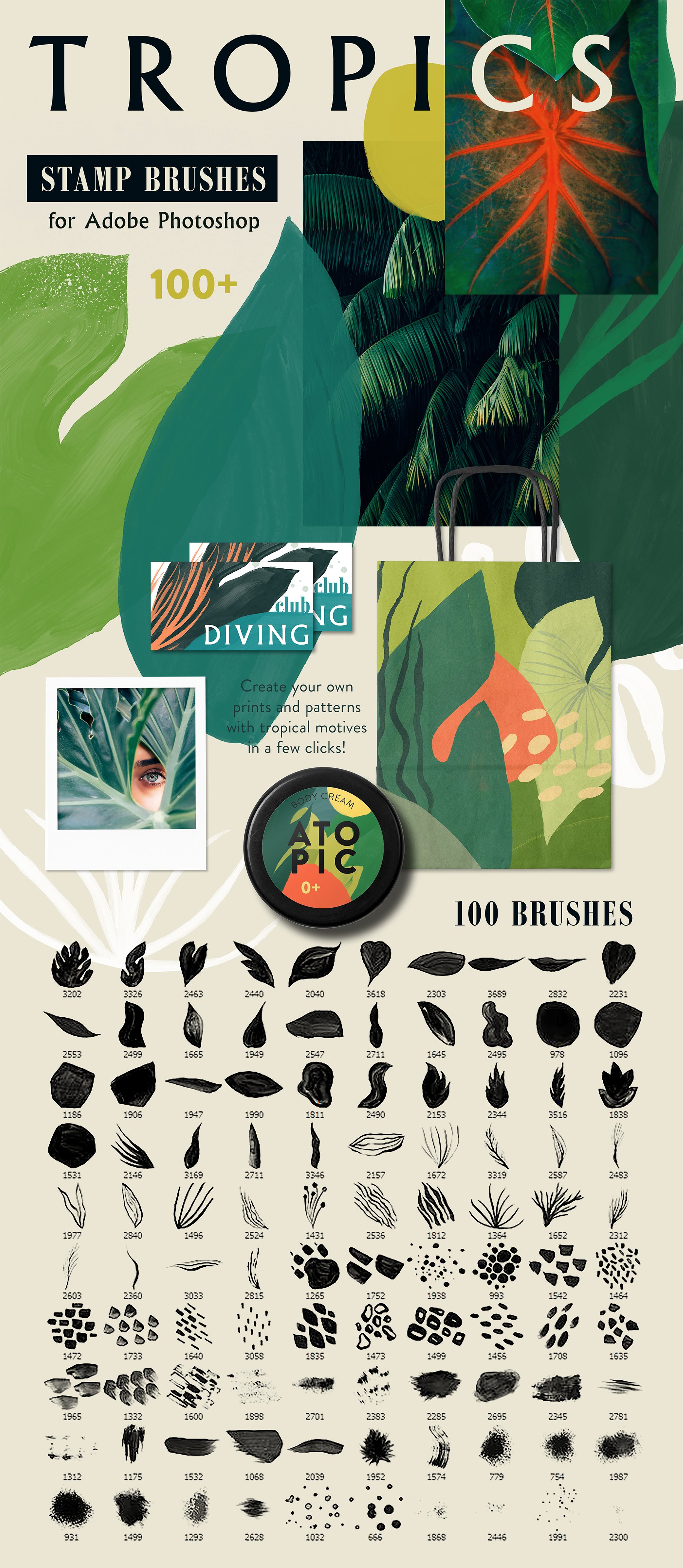 Tropics - Photohop & Procreate Stamp Brushes