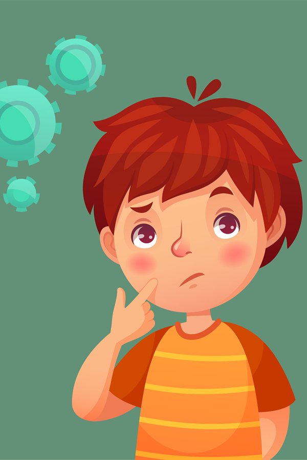 Child question. Thoughtful young boy ask question, confused