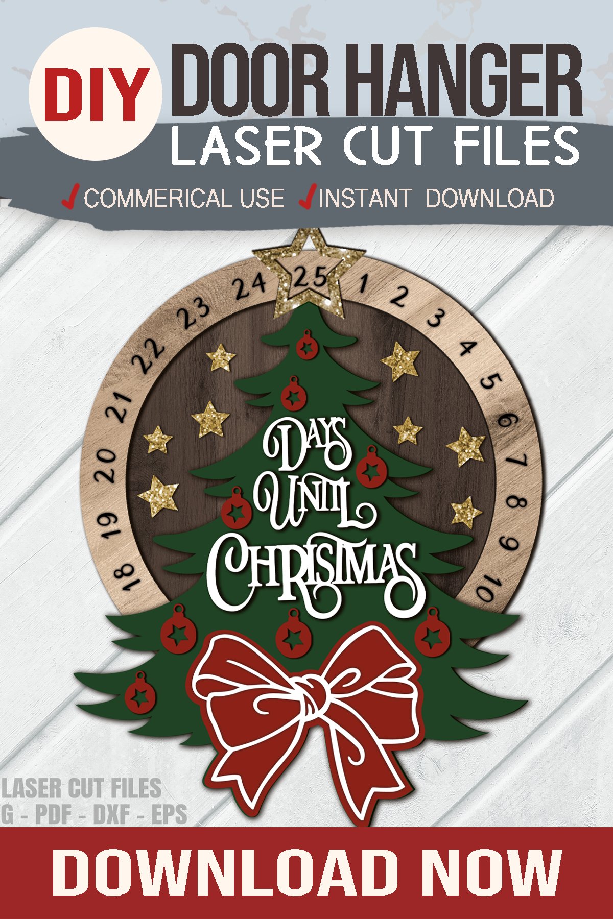 Christmas Countdown SVG | Christmas Tree SVG | Laser Files