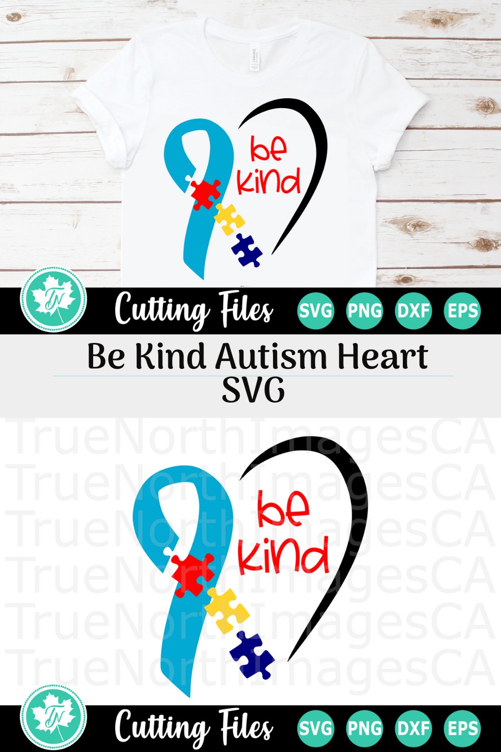 Autism Ribbon Heart - An Autism Awareness SVG Cut File