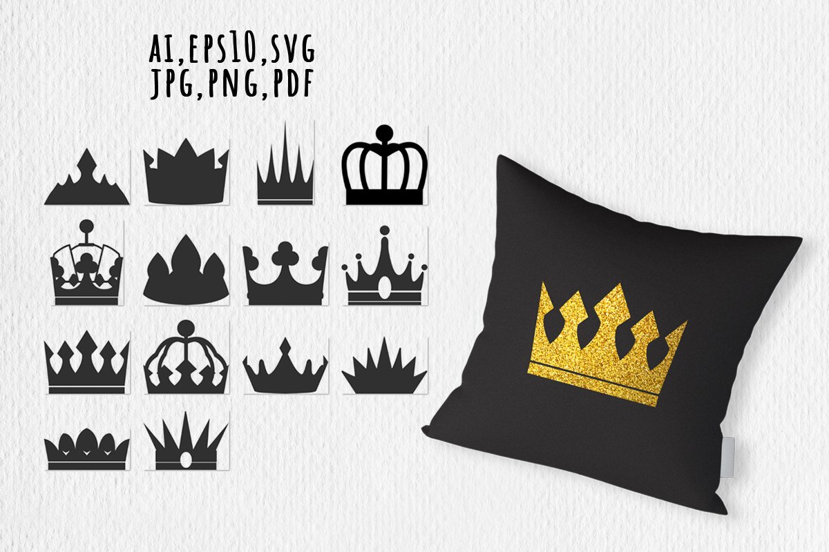 Crown Bundle. Classic Cut File