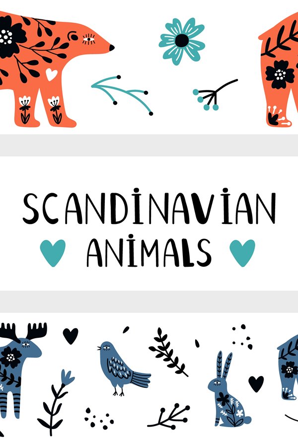 Scandinavian banners seamless pattern