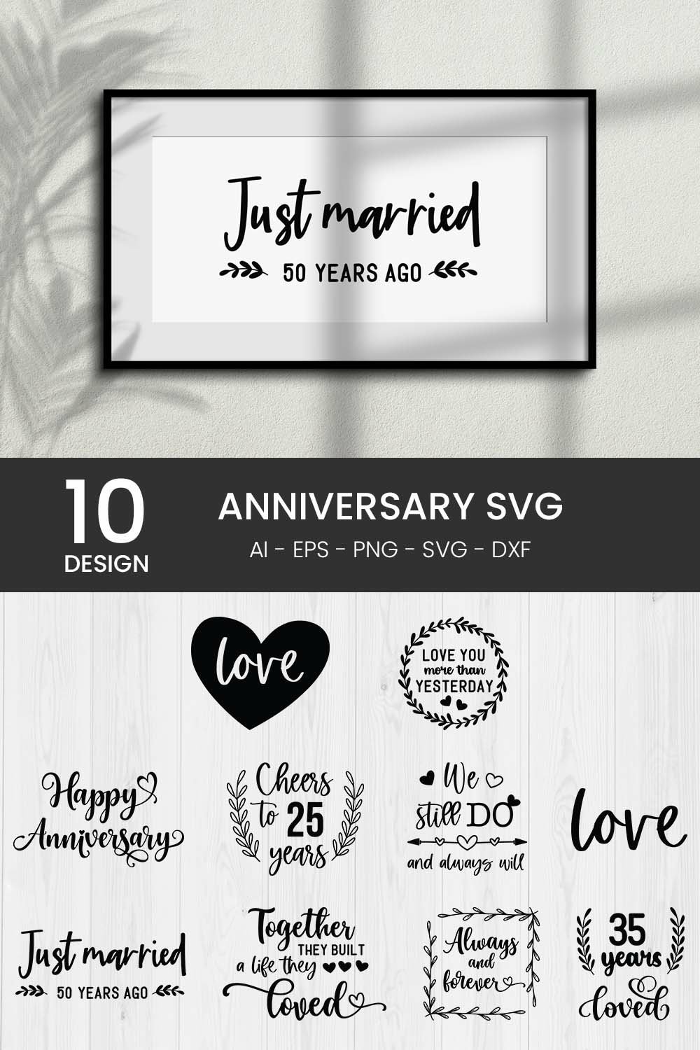 Anniversary Svg with 10 Variations