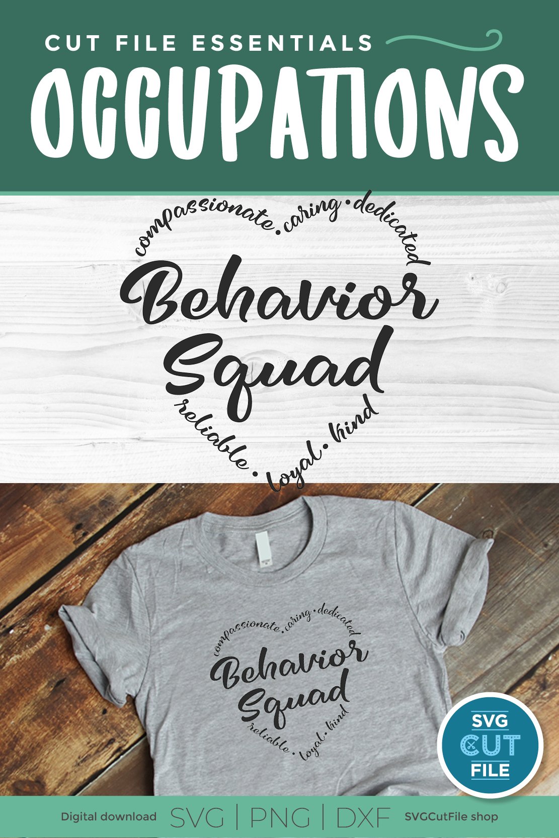 Behavior svg squad with round circle design for Cricut
