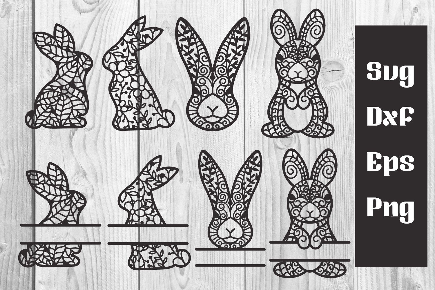 Easter bunny, rabbit silhouette svg cutfile