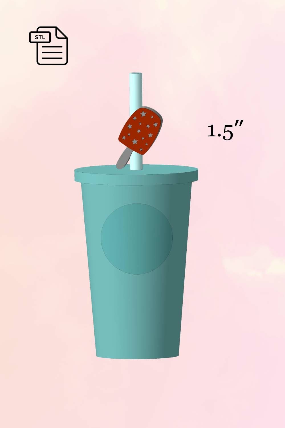 Ice Cream Stl Straw Topper, STL File for 3d printing