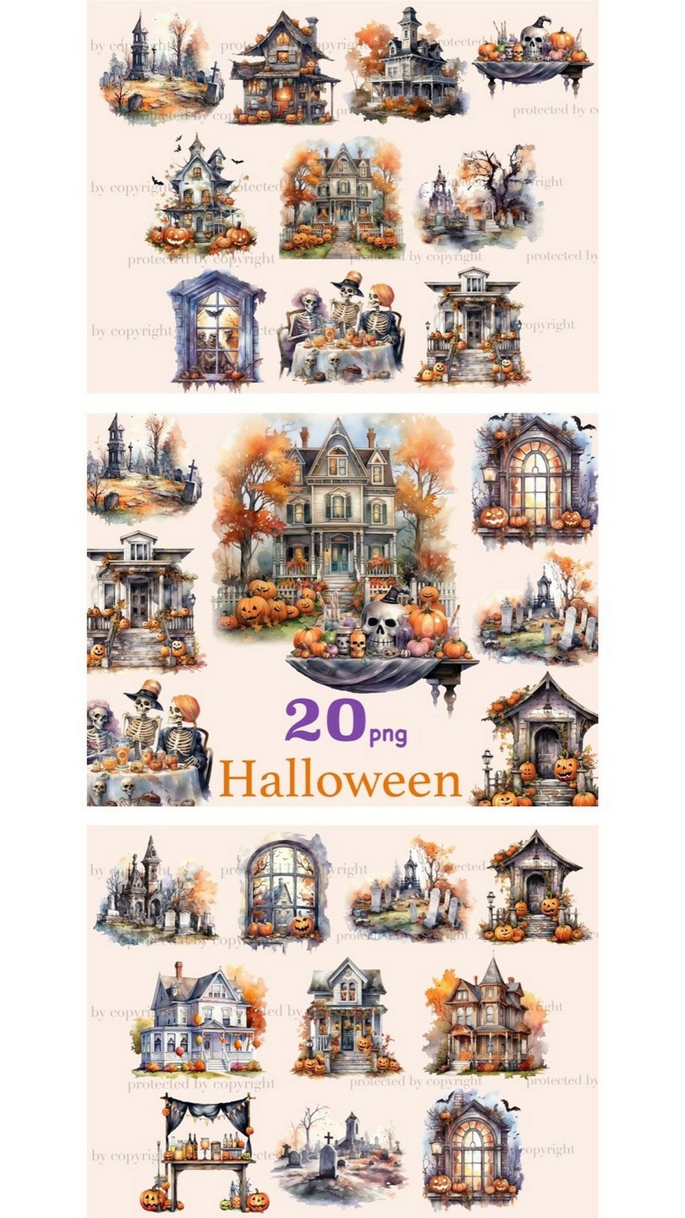 Haunted House Scene | Trick Or Treat Clipart