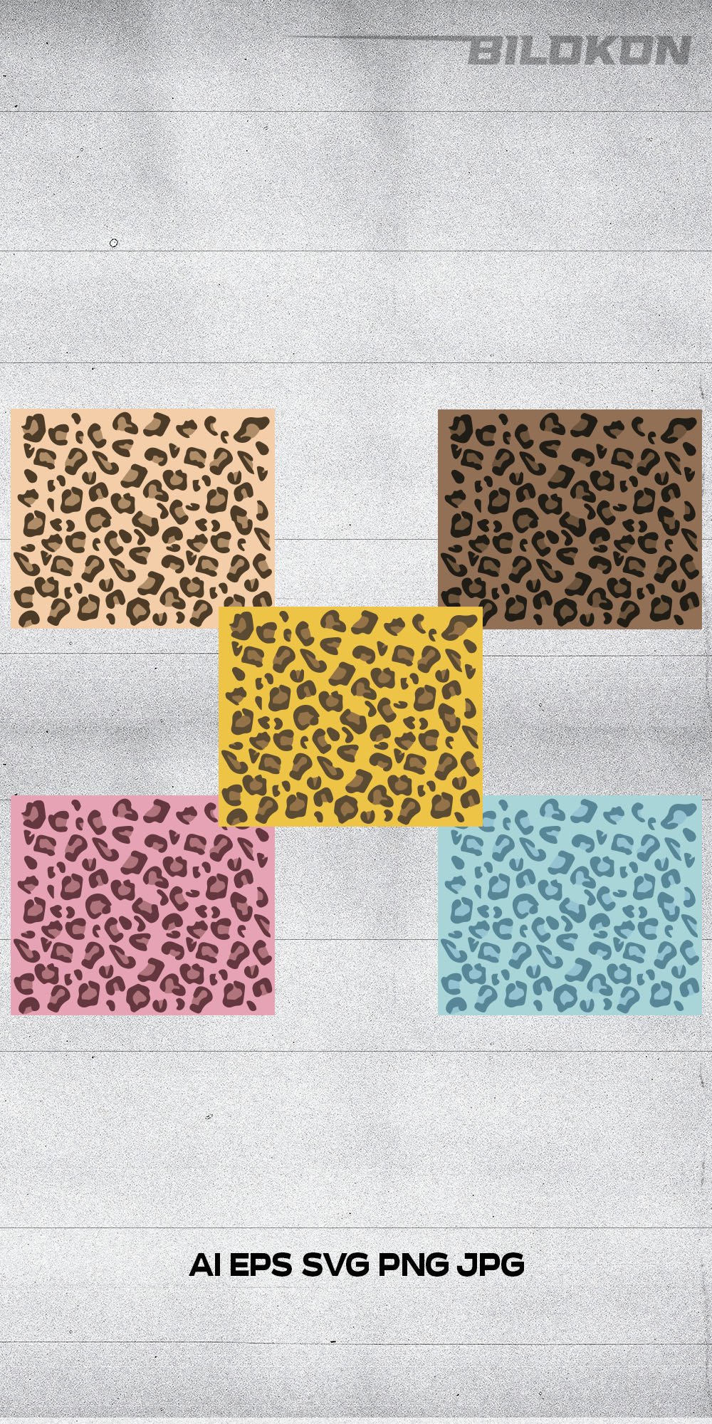 Leopard pattern print set colour, Tumbler design, SVG Vector