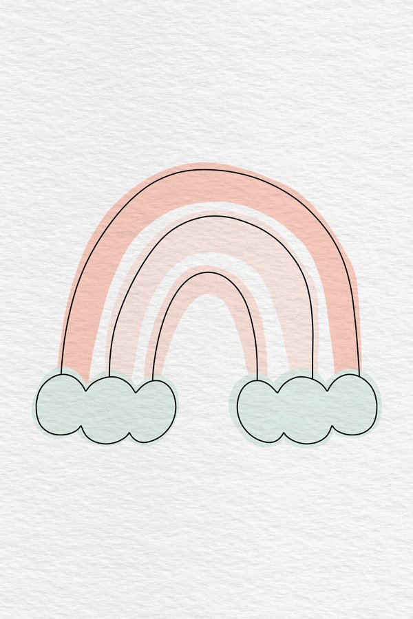 Pastel Pink Rainbow PNG Clipart Illustration