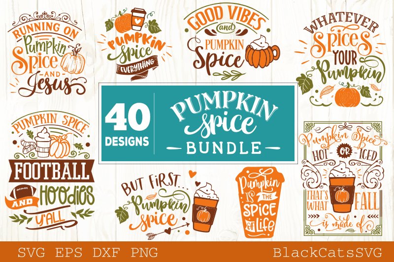 Pumpkin spice SVG bundle 40 designs Fall SVG