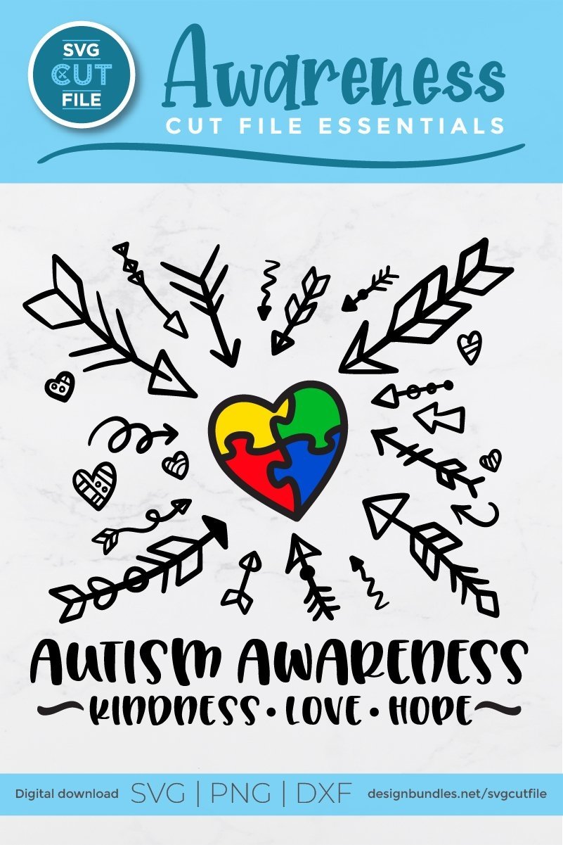 Autism Awareness with arrows SVG file