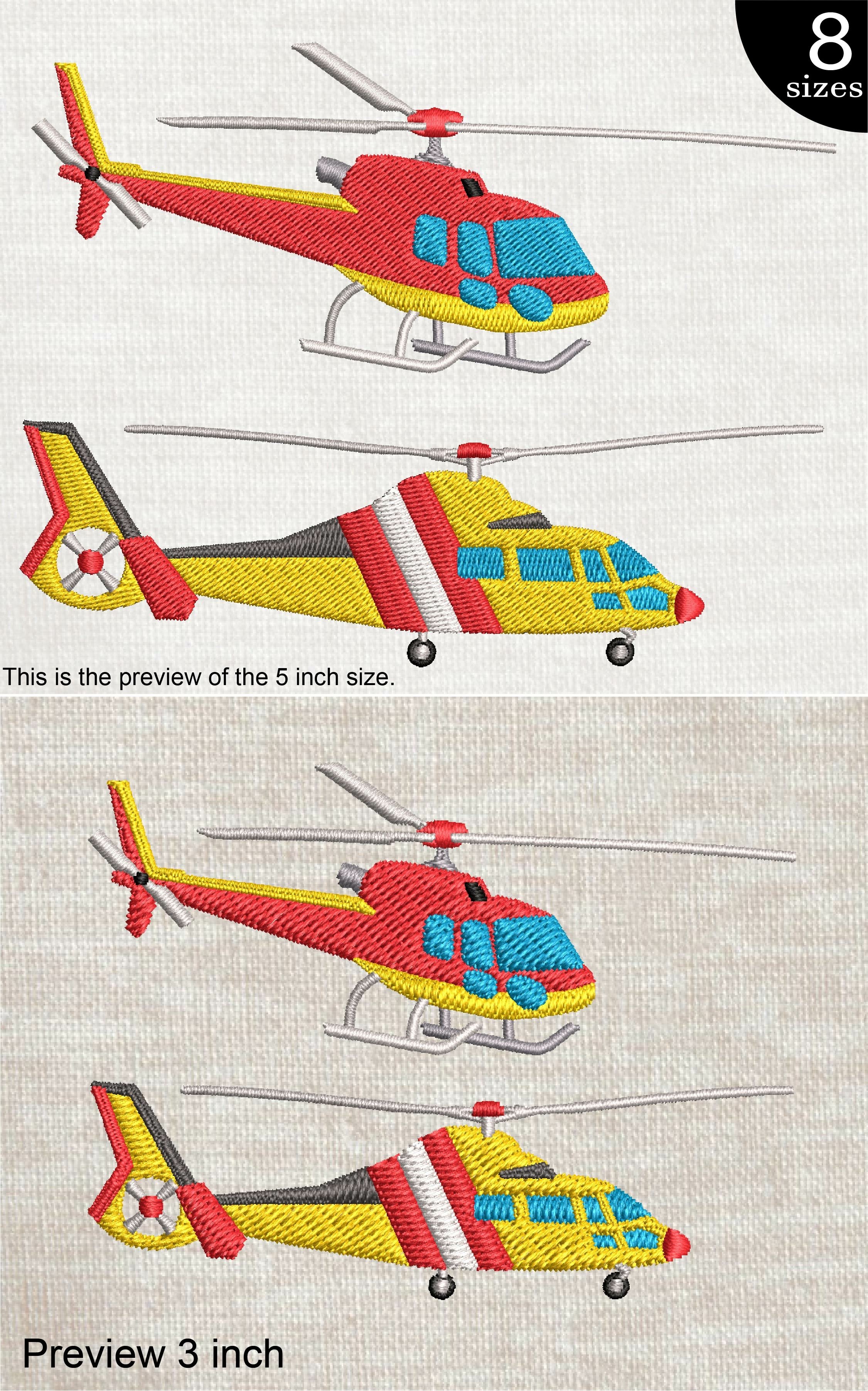 Helicopter - Embroidery Files - 62e