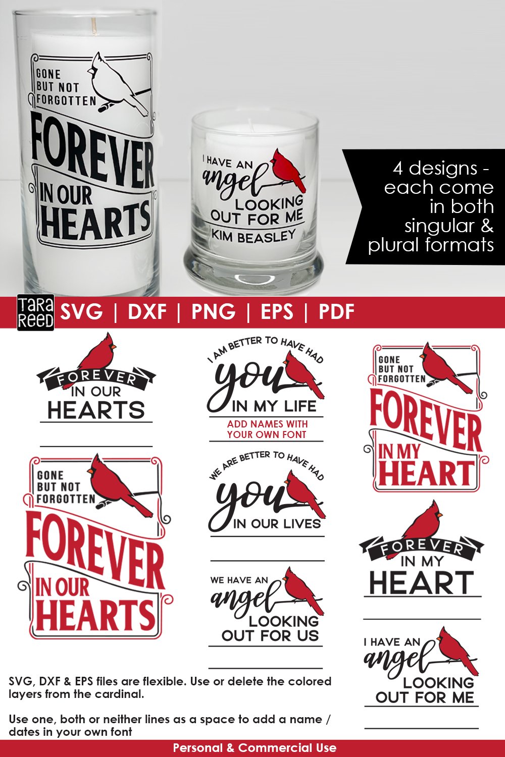 In Loving Memory Cardinals - SVG and Cut Files for Crafters