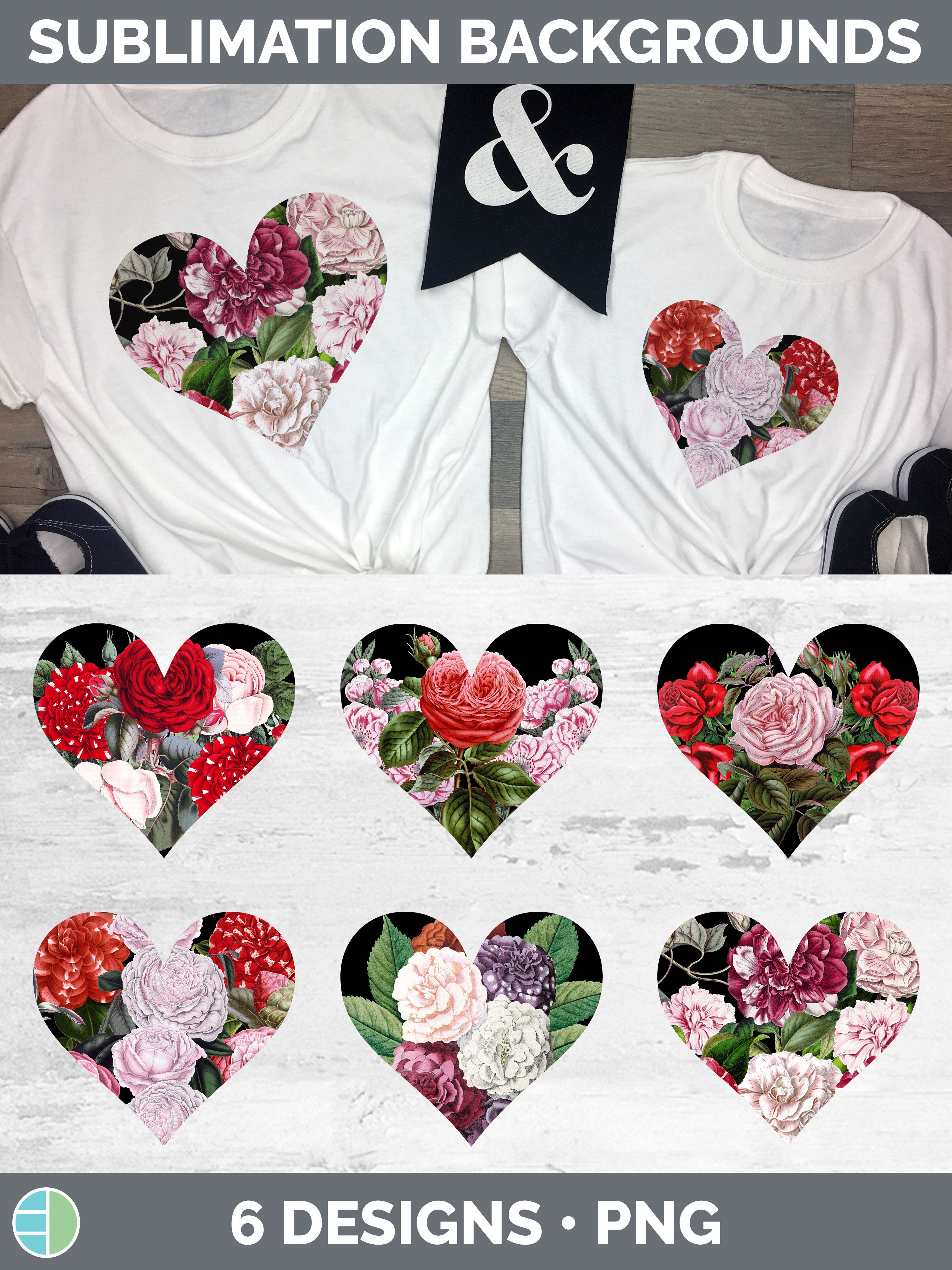 Heart Sublimation Background | Romantic Rose Bundle
