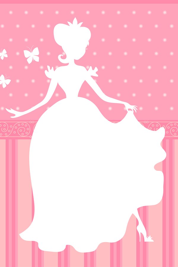 Retro vector pink background with little beautiful princess (866954 ...