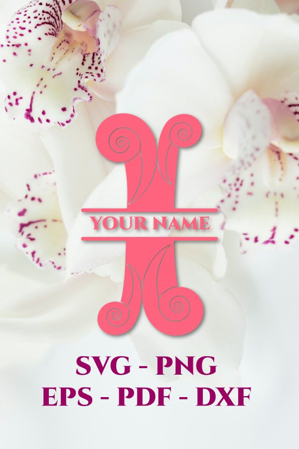 Monogram letters I. Split letter monogram svg I