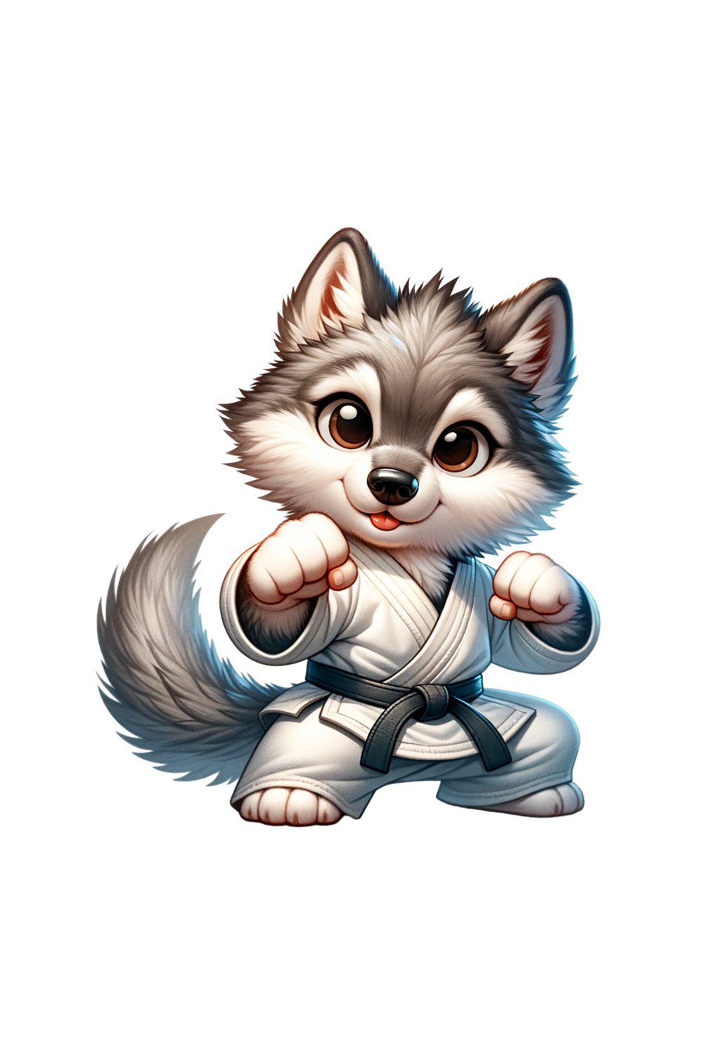 Wolf Karate Clipart Sublimation PNG Design (3648722)