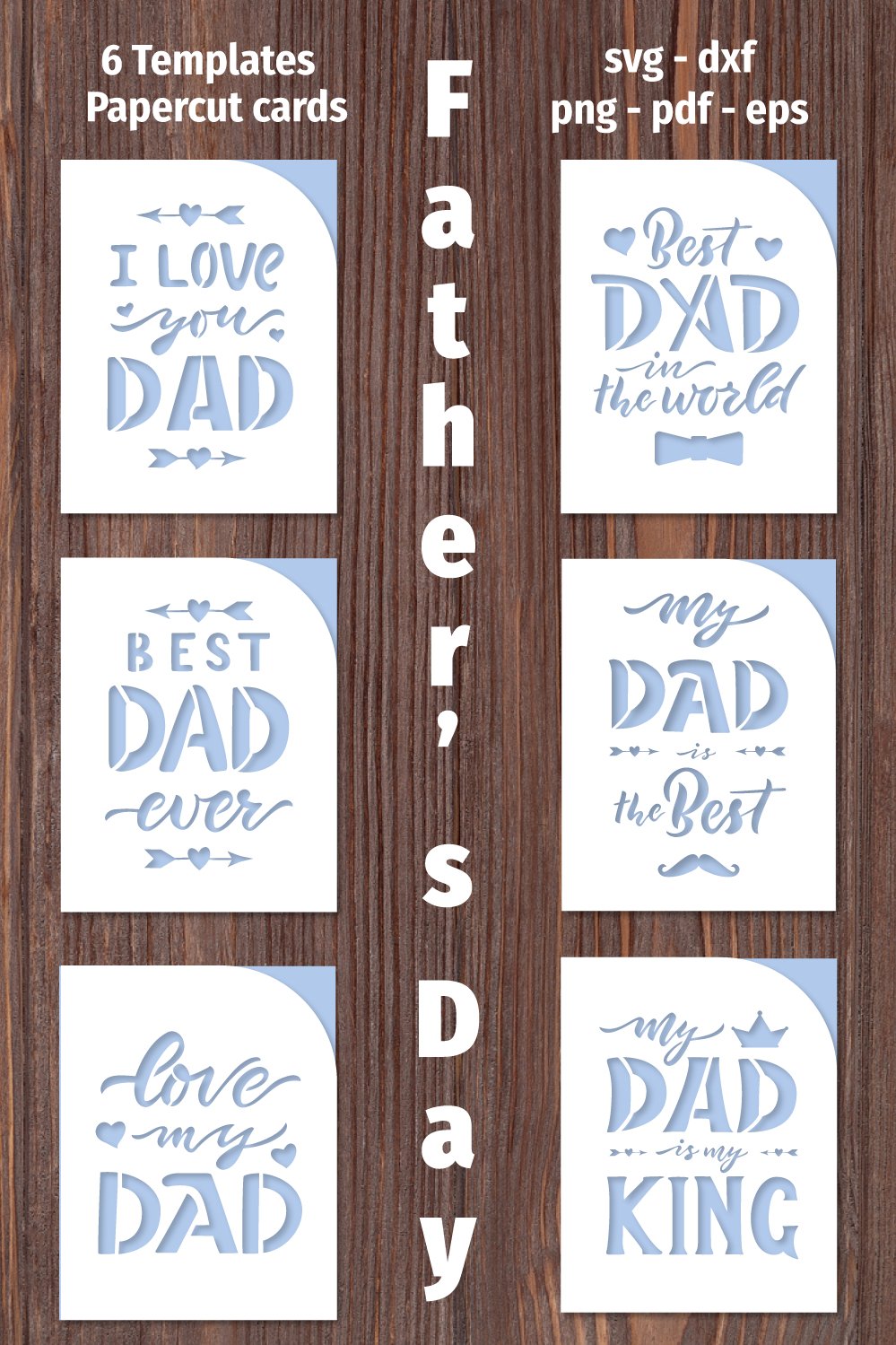 Fathers day card. Papercut cards. Cut files