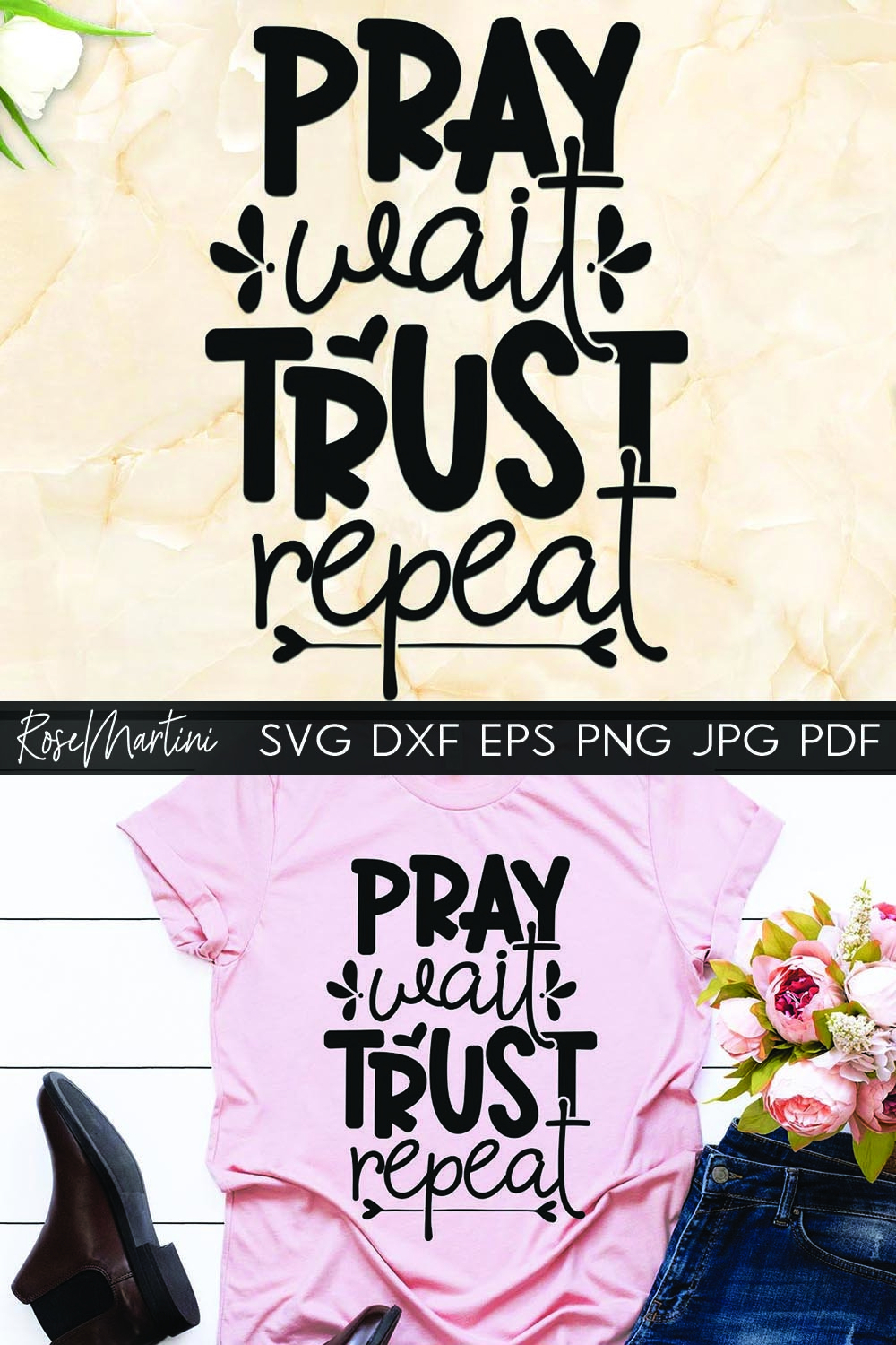 Pray Wait Trust Repeat SVG Faith svg Pray more (652604)