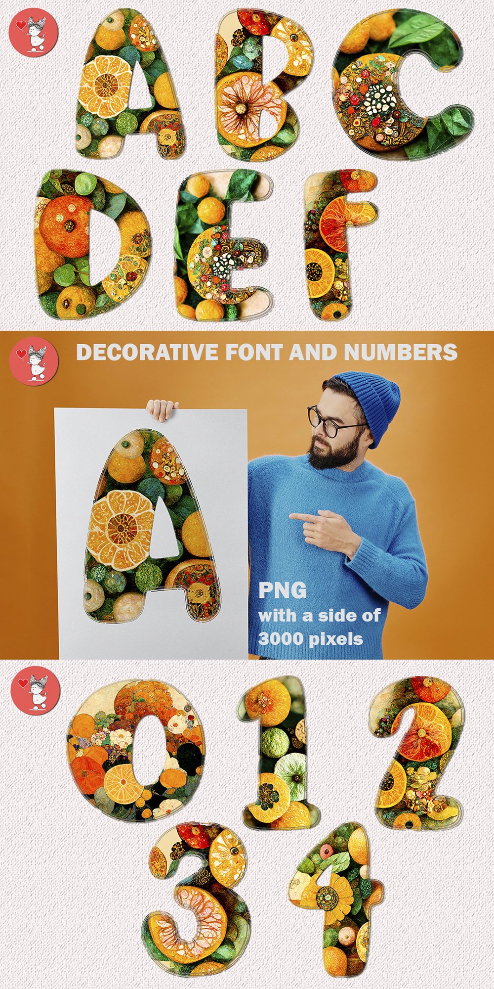 DECORATIVE FONT AND NUMBERS