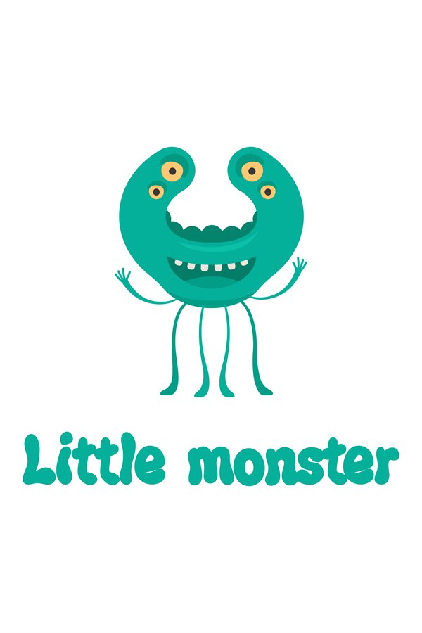 Cute blue little monster
