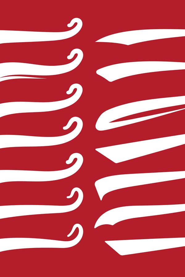 Retro swishes. Baseball swash tails, swooshes for typography