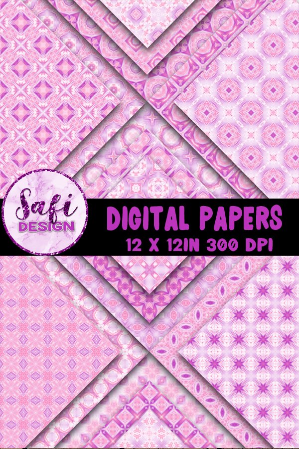 Purple and Pink Seamless Patterns | Scrapbook Paper