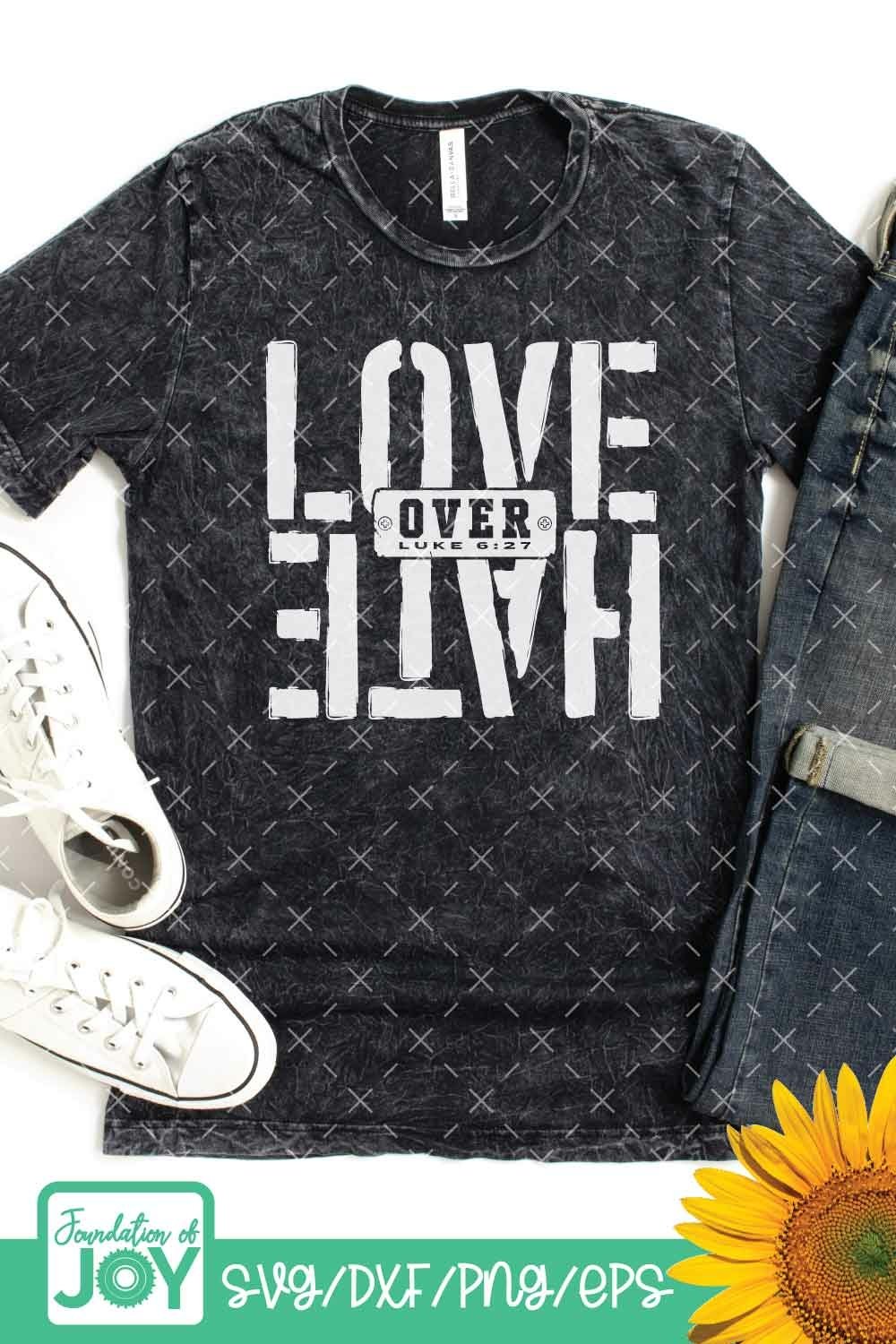 Love over Hate svg, Bible Verse svg