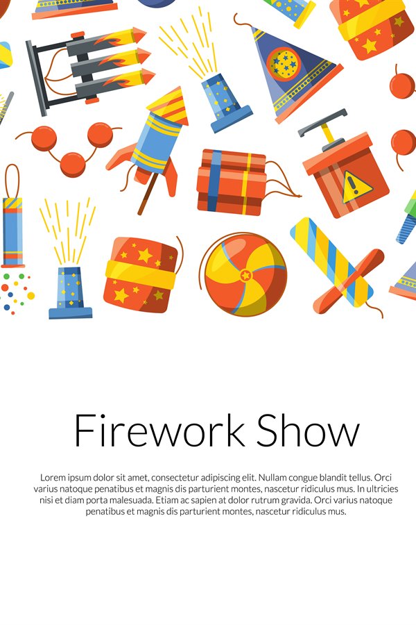 Vector cartoon pyrotechnics background (847390)