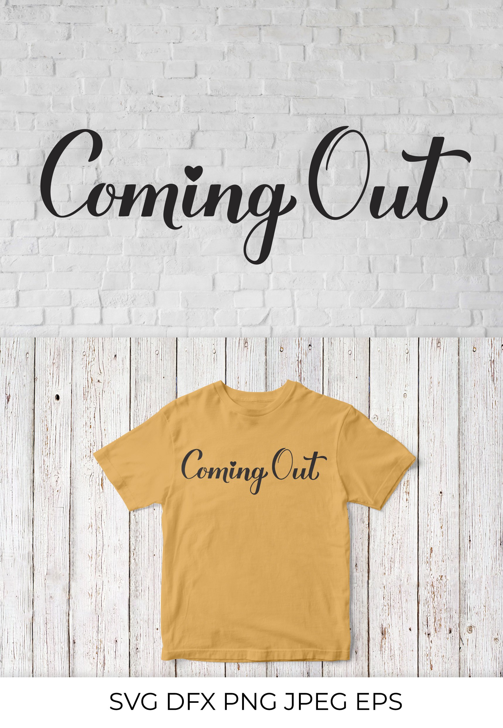 Coming Out calligraphy hand lettering. LGBT Quote (1007296)