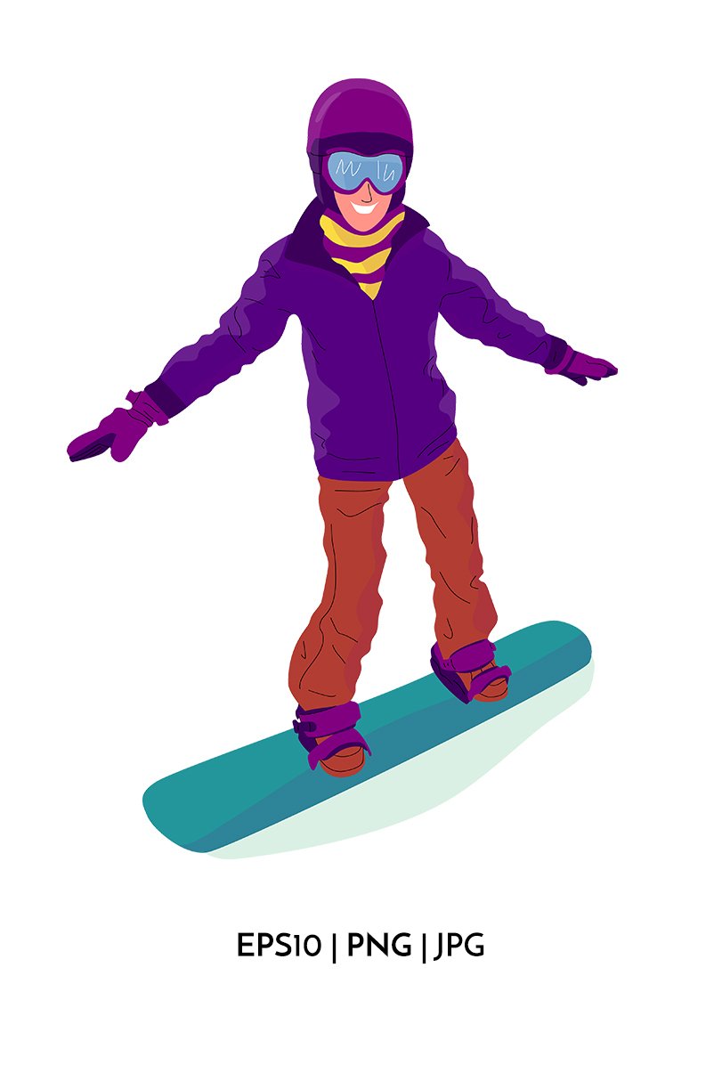 Snowboarding Man Vector Illustration