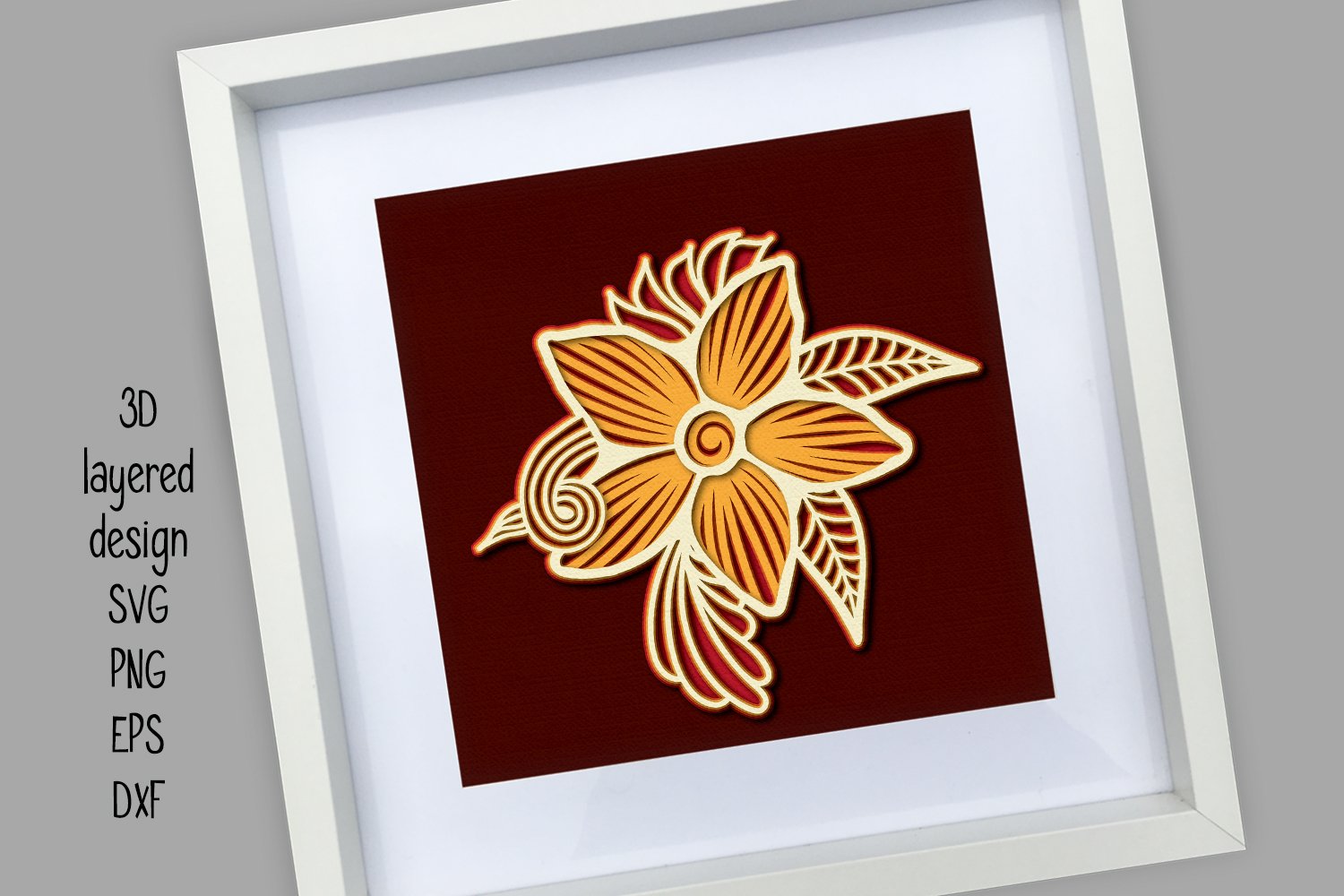 3D layered floral design Cut file