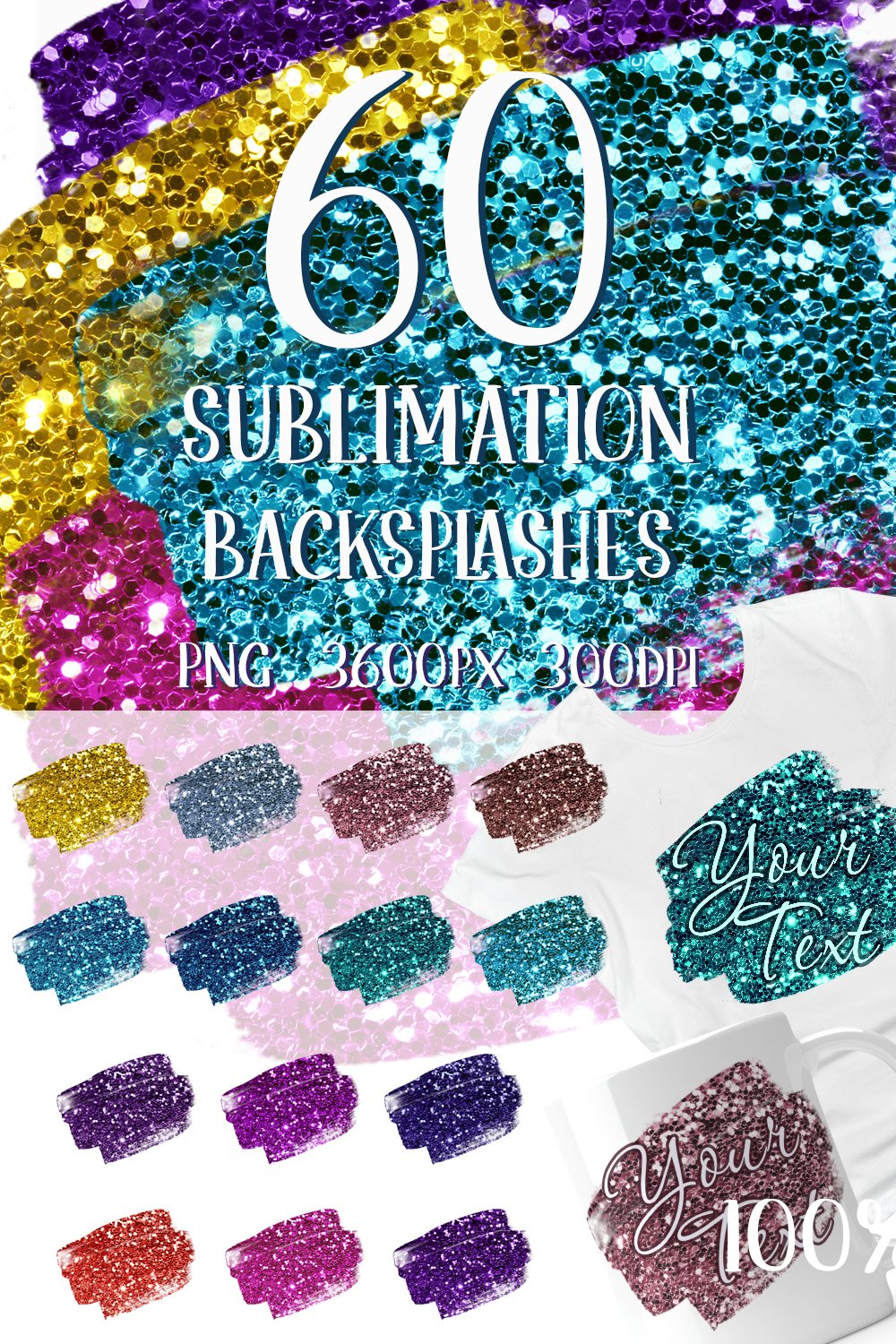 Glitter Sublimation Backsplashes 60 PNG backgrounds