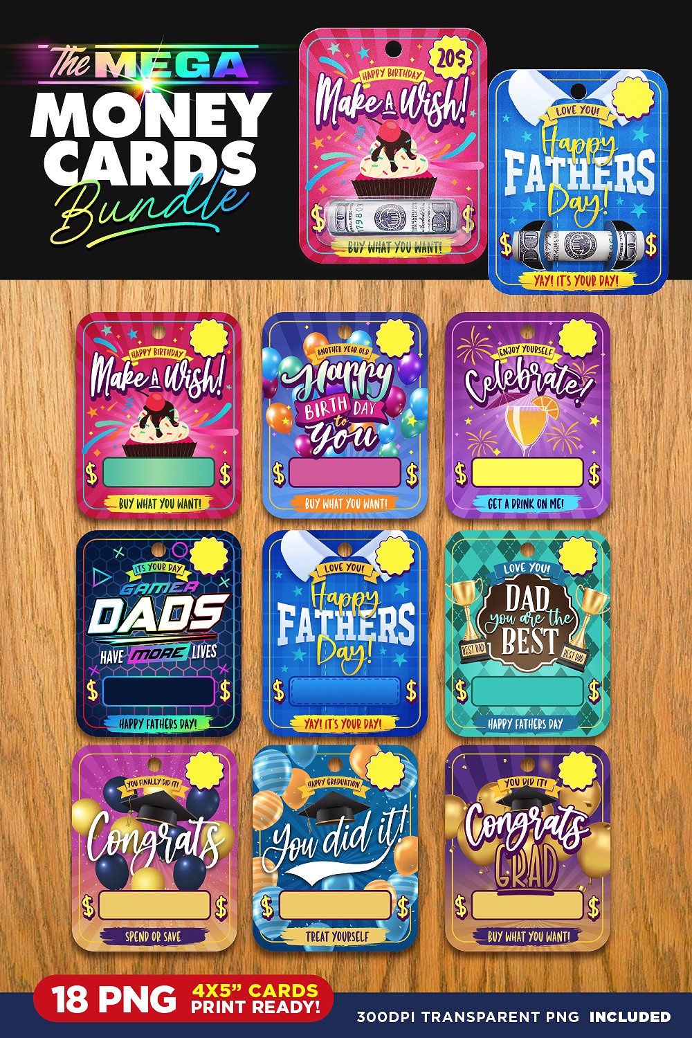 Birthday and Graduation Money Card Mega Bundle