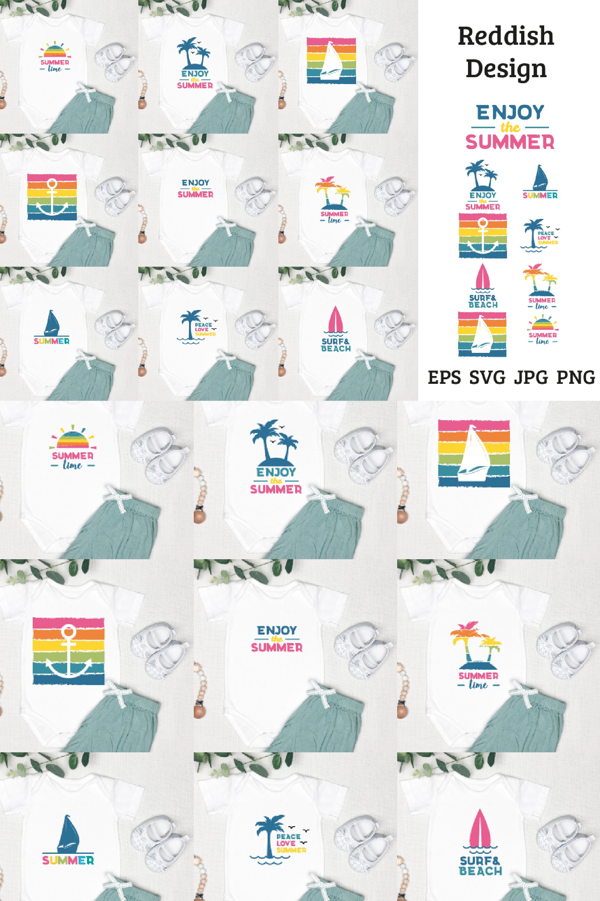9 Summer SVGs bundle, T-shirt design, summer svg