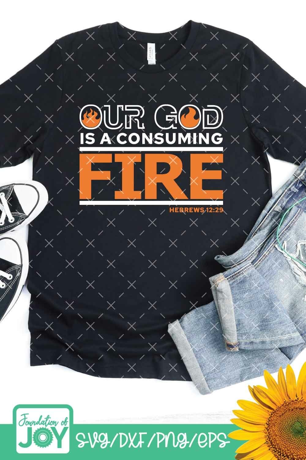 Our God is a consuming Fire svg, Bible verse svg, Christian