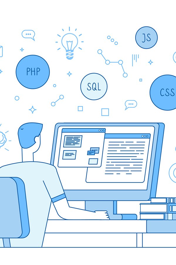 Programmer coding website. Coder web designer works on javas