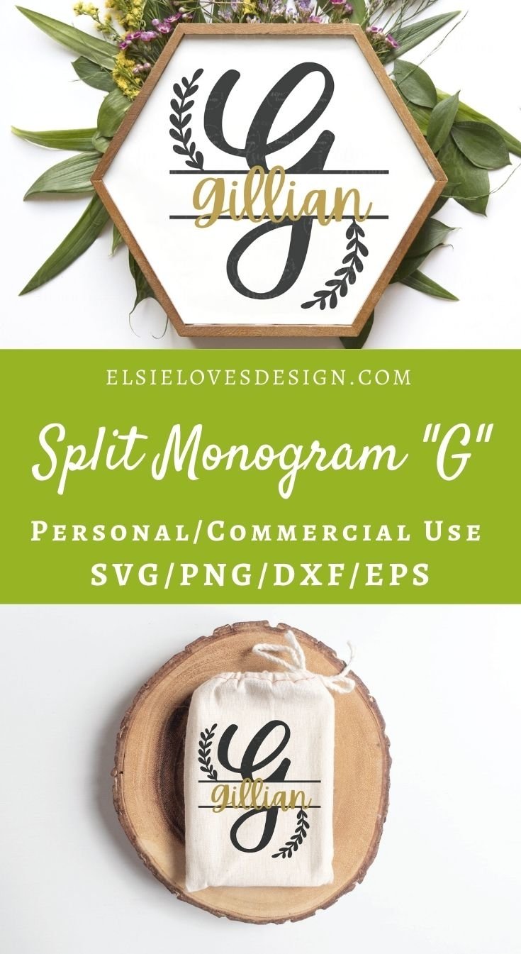 Handlettered Split Monogram G SVG Cut Files