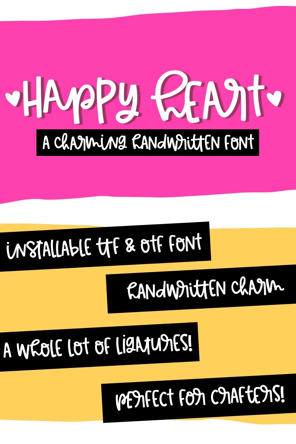 Happy Heart- Smooth Handwritten Font for Crafters