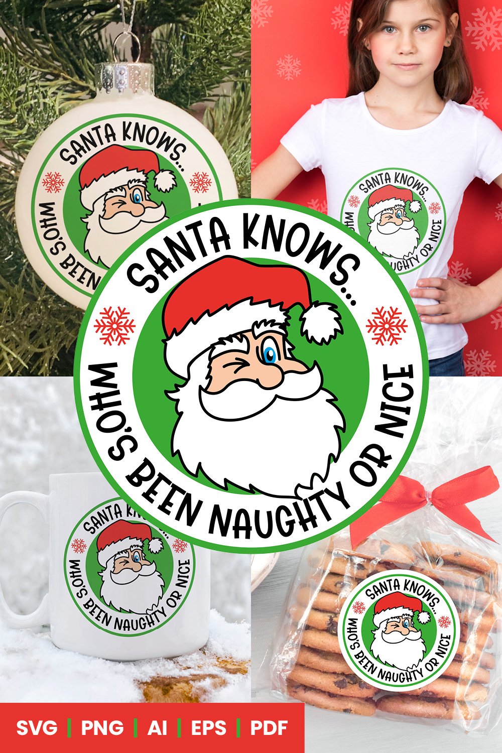 CHRISTMAS SVG File | Santa Knows Who's Been Naughty or Nice
