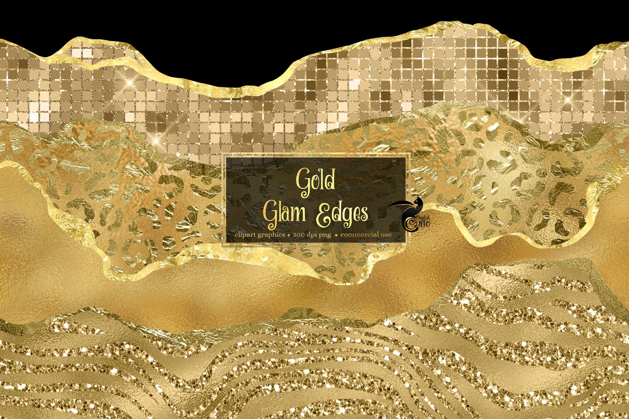 Gold Glam Edge Clipart