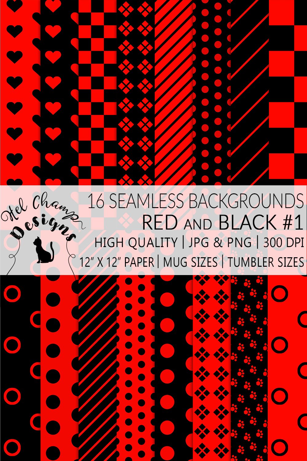Red & Black Collection #1 | Papers | Patterns | Sublimation
