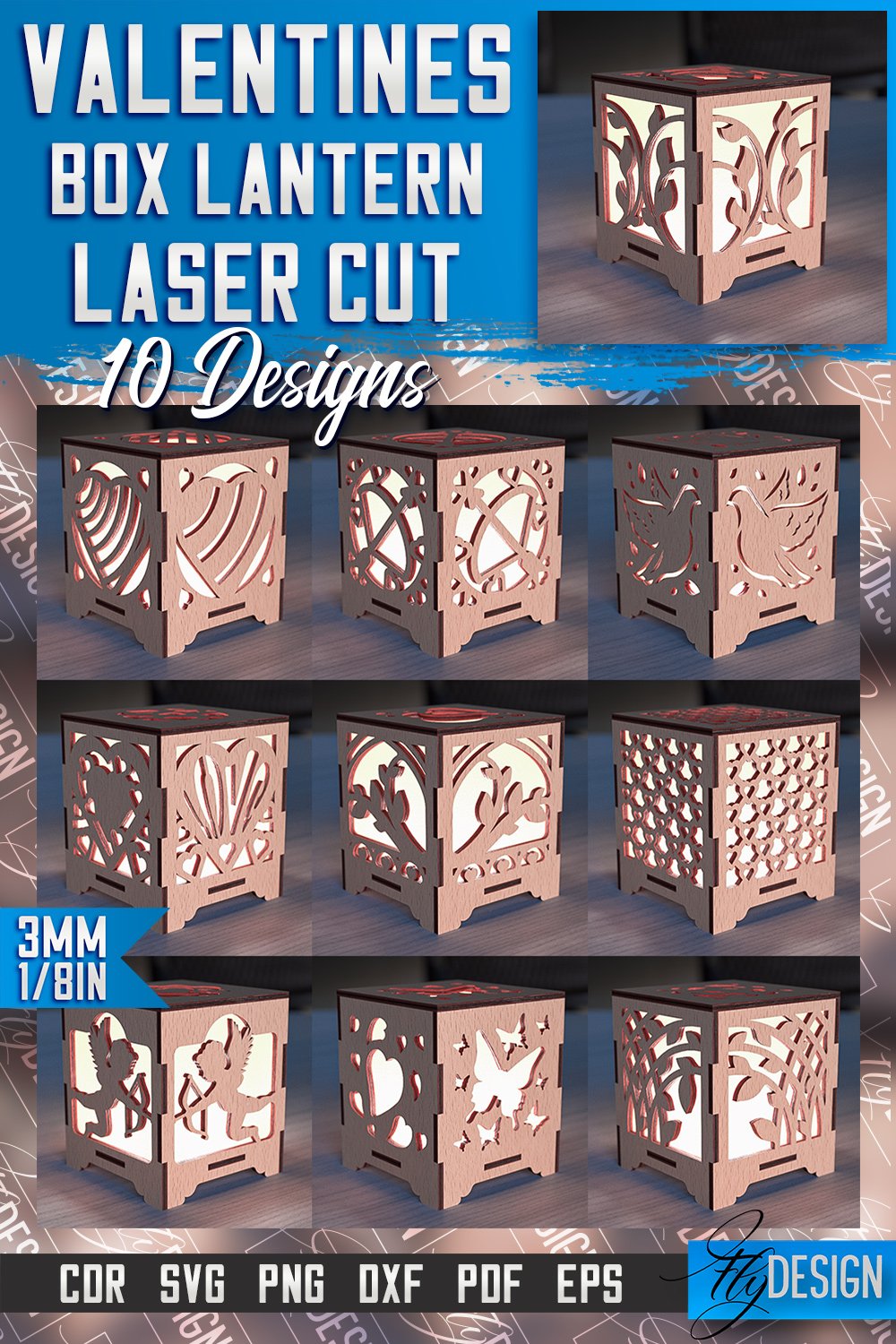 Valentine's Day Box Lantern Laser Cut | Valentines Lantern
