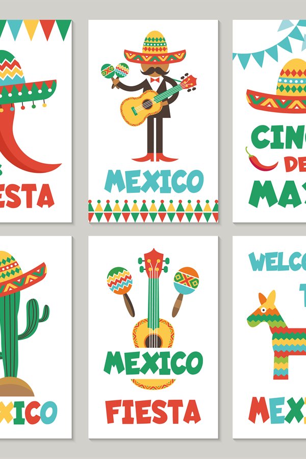 Cards with mexican symbols
