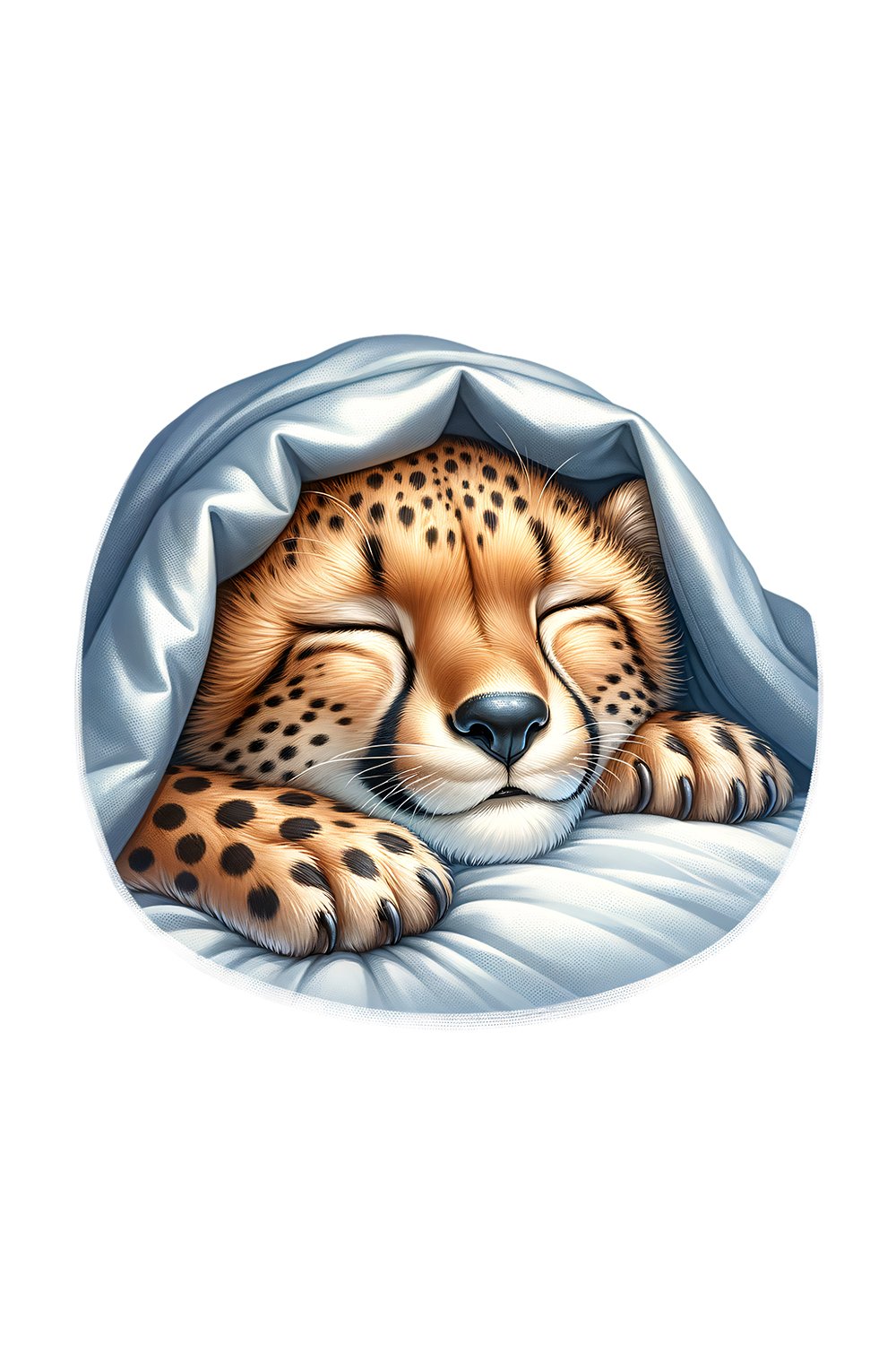 Cheetah Sleeping in the Blanket Clipart, Animals (3511931)