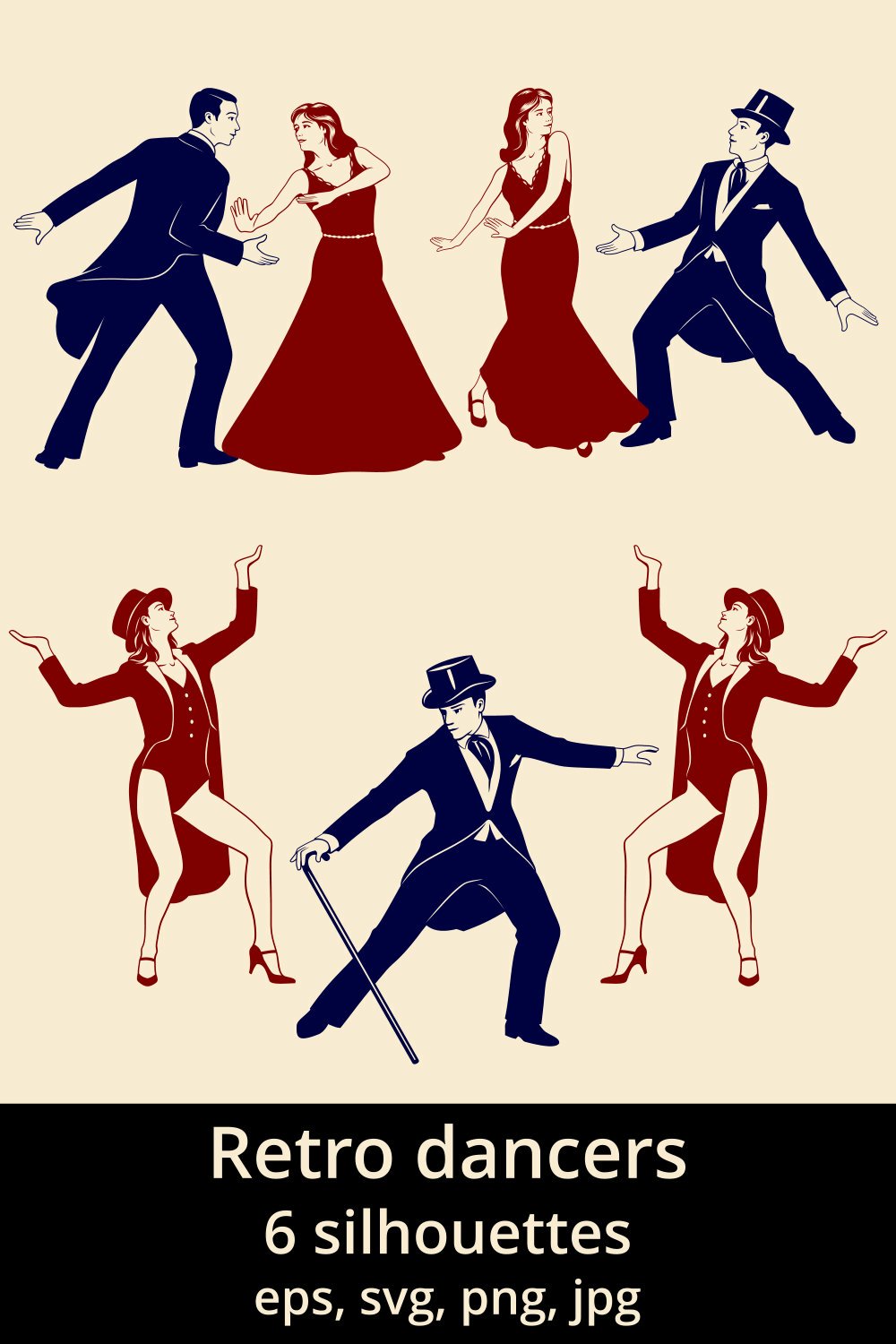 Retro Dancers Silhouettes