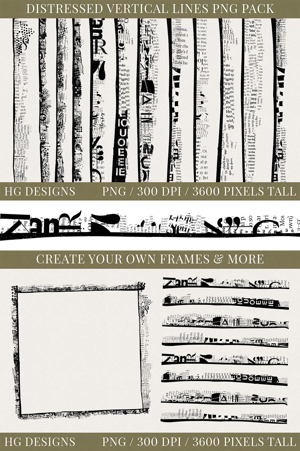 Distressed Vertical Lines Png Set